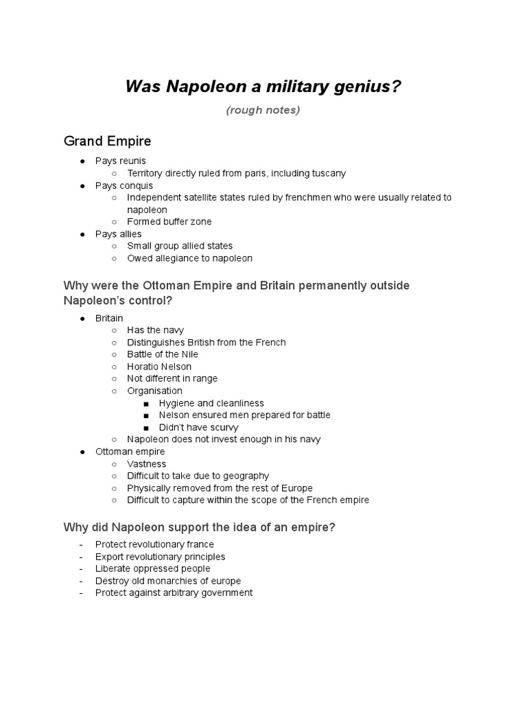 Napoleon - Military Genius? | PDF | Napoleon | Atlantic Revolutions