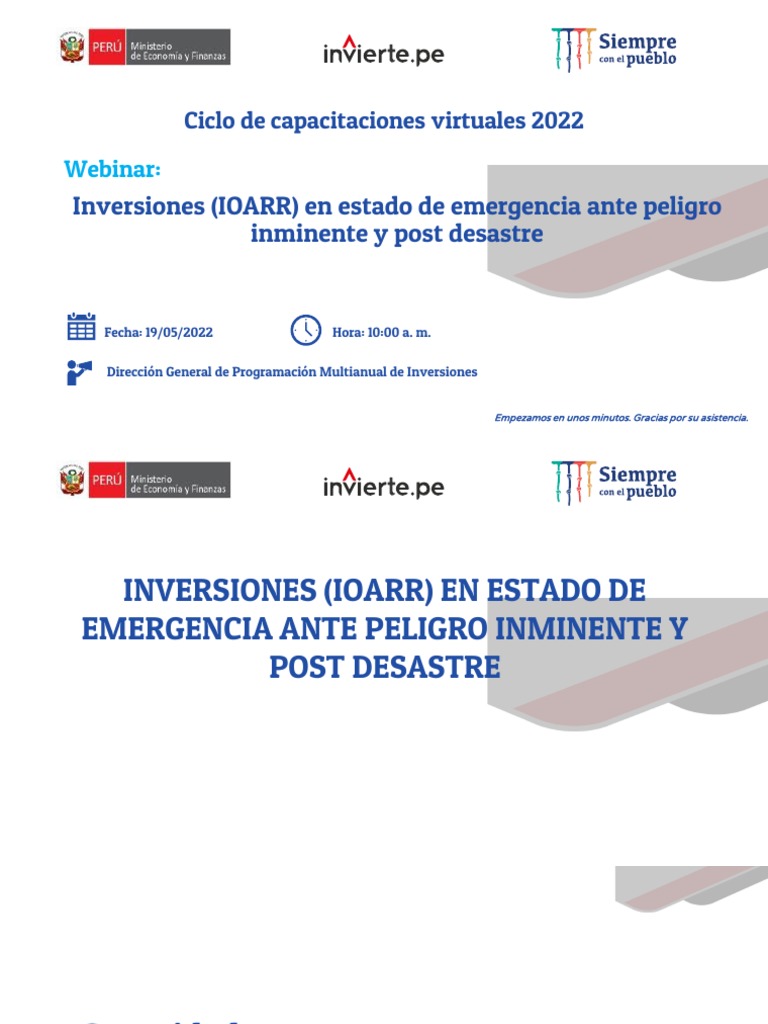 IOARR en Estado de Emergencia 19-05-22 (GRD) VF | PDF | Infraestructura ...