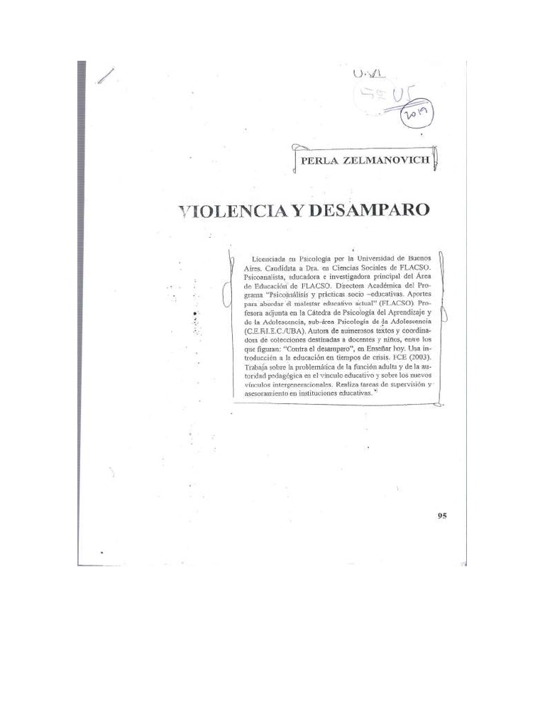 P. Zelmanovich - Violencia y Desamparo | PDF