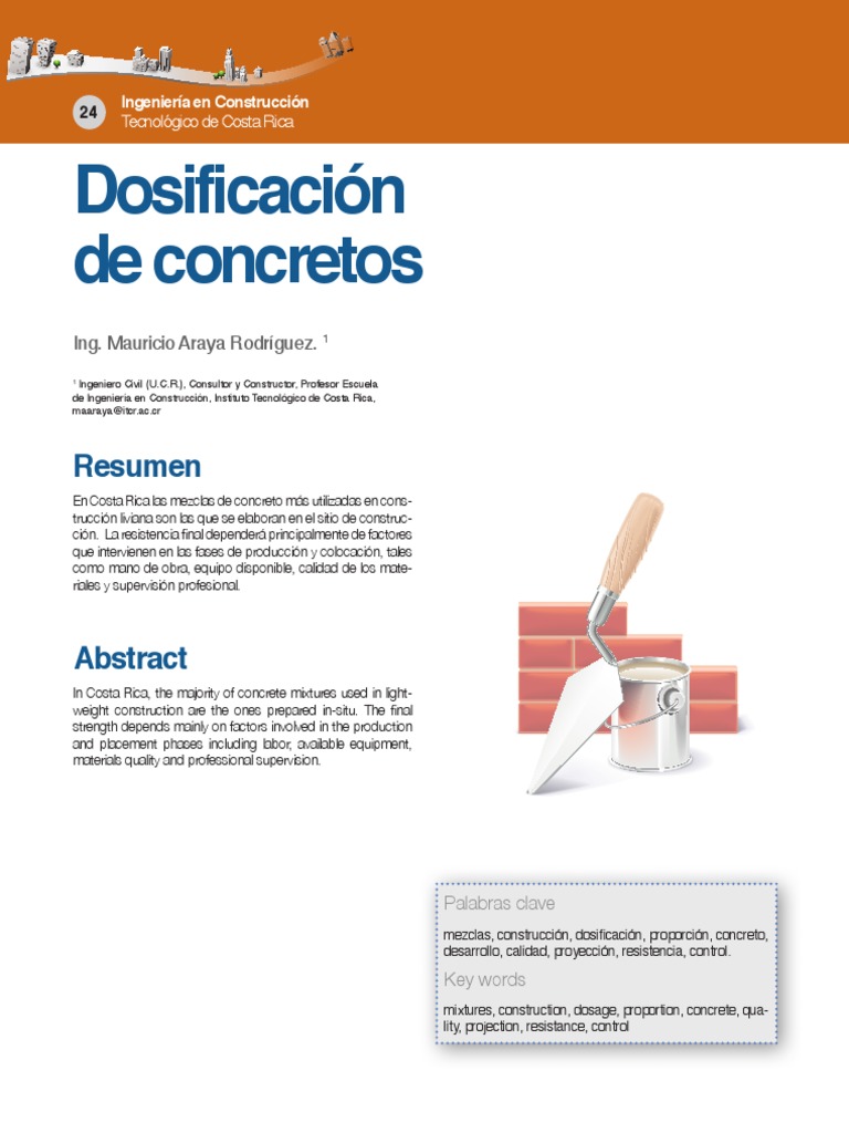 Dosificacion de Concretos PDF | PDF | Hormigón | Cemento