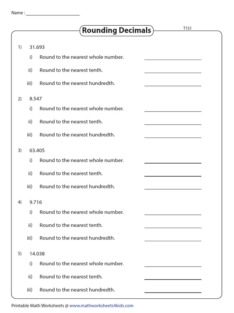 Rounding Worksheet | PDF | Teaching Methods & Materials
