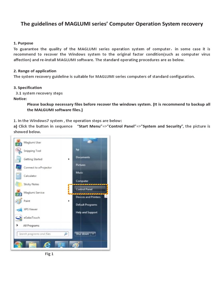 The Guideline of Computer System Recovery and Oth | PDF