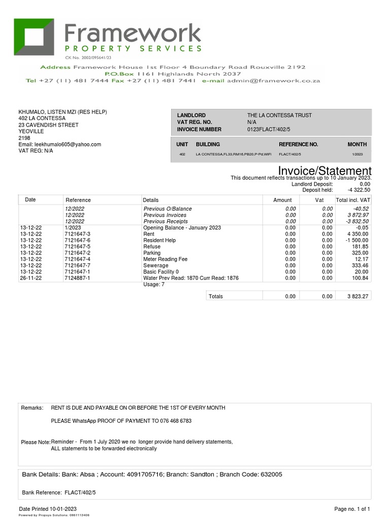 FLACT-402-5 Jan | PDF | Invoice | Receipt