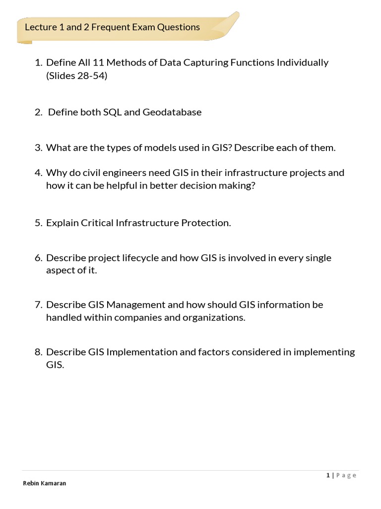 GIS Imp. Notes For Lecture 1 and 2 | PDF | Computing | Data