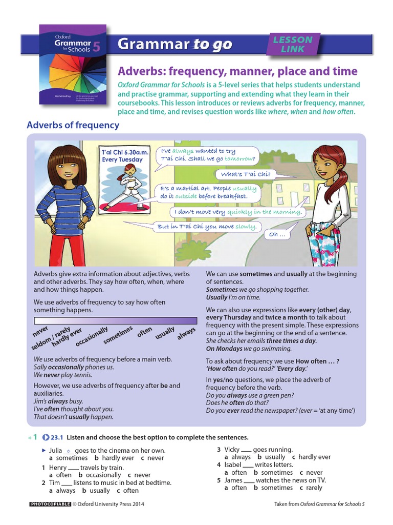 ADVERBS - OUP - g2g - Jan14 - Ogs5 - Print PDF | PDF | Adverb | Linguistics