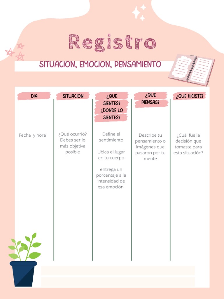 Registro Pensamientos PDF | PDF