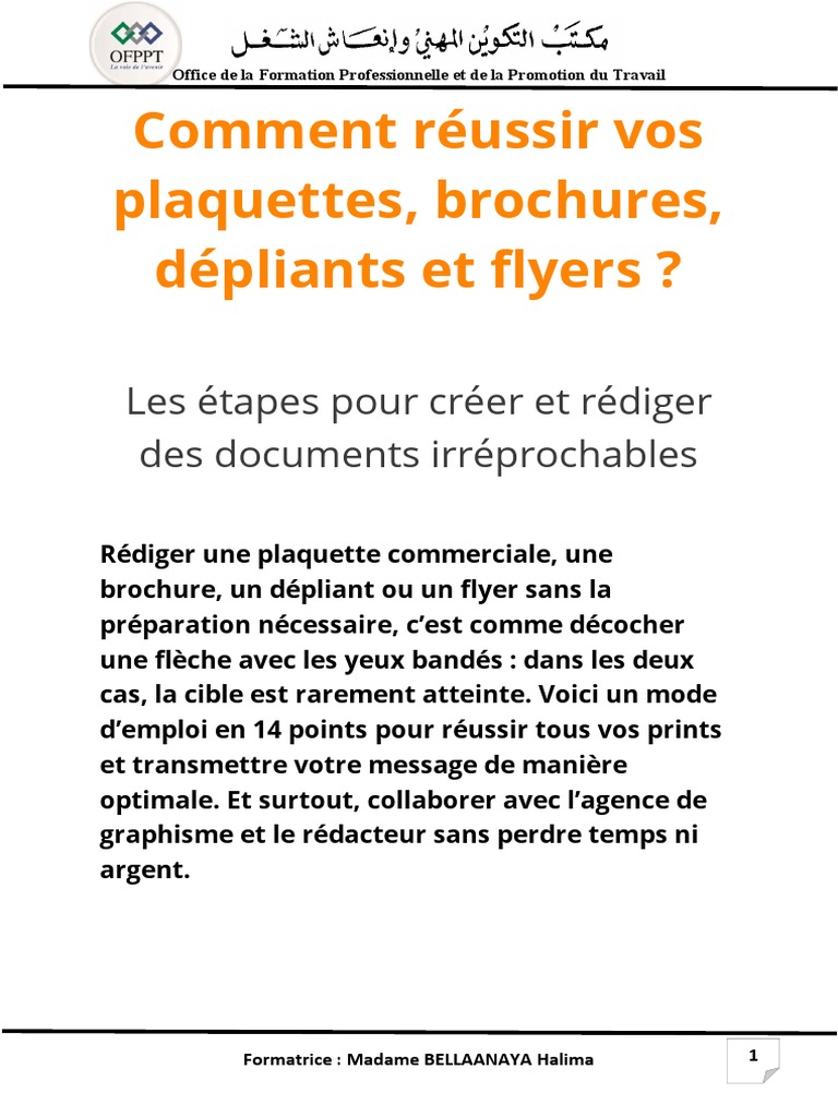 Réussir vos plaquettes commerciales | PDF | Impression | Graphisme