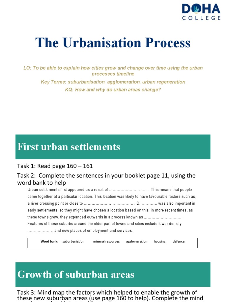 The Urbanisation Process 2 | PDF | Suburb | Urbanization