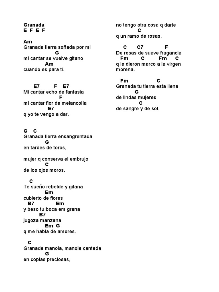 Granada Acordes | PDF