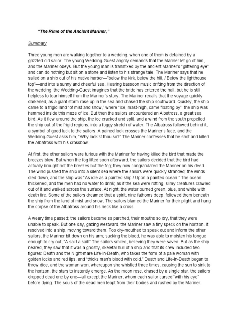 “The Rime of the Ancient Mariner,”.docx fourth poem .docx | PDF | Rhyme