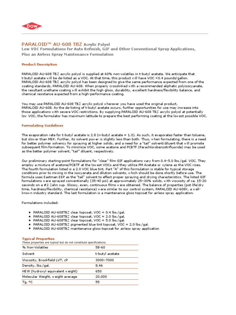 Paraloid Au-608 TBZ | PDF