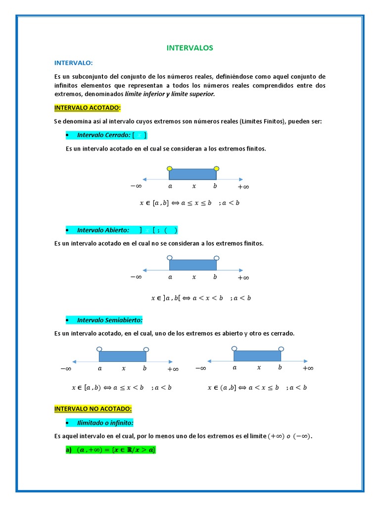 INTERVALOS | PDF | Intervalo (Matemáticas) | Lógica matemática
