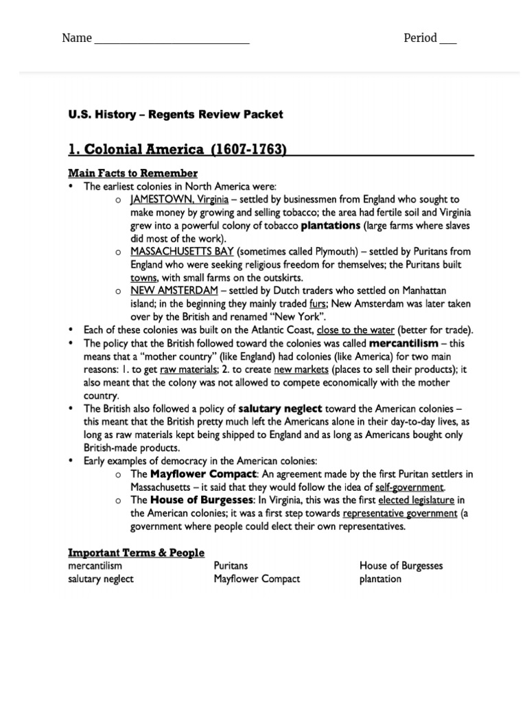 US History Regents Review Packet Study Guide | PDF | Progressivism In ...