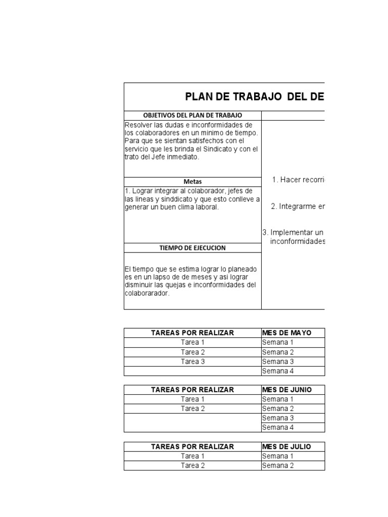 Plan de Trabajo Ejemplo | PDF