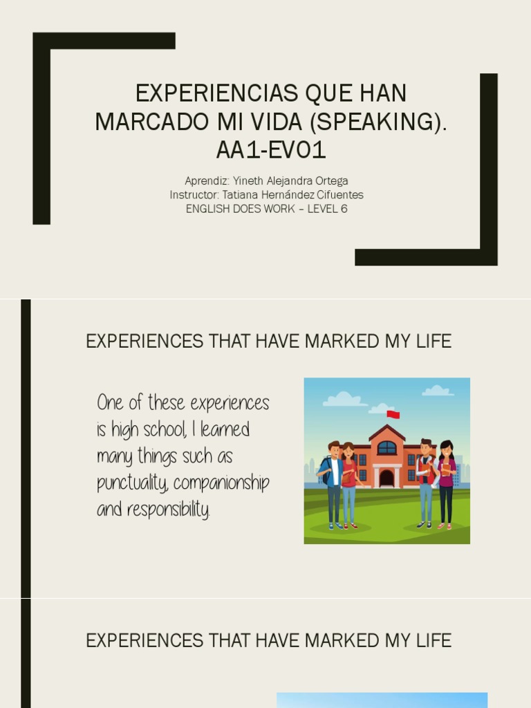 Experiencias Que Han Marcado Mi Vida (Speaking) - AA1-EV01 | PDF
