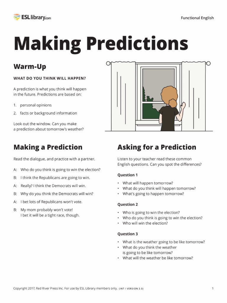 Making Predictions - Ellii (Formerly ESL Library) | PDF