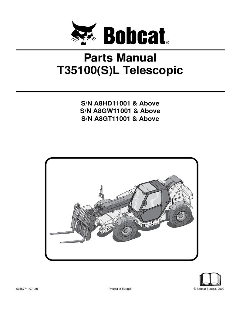 Manual Partes Manipulador Ir Bobcat 6986771-07-09-PM-T35100 PDF | PDF ...