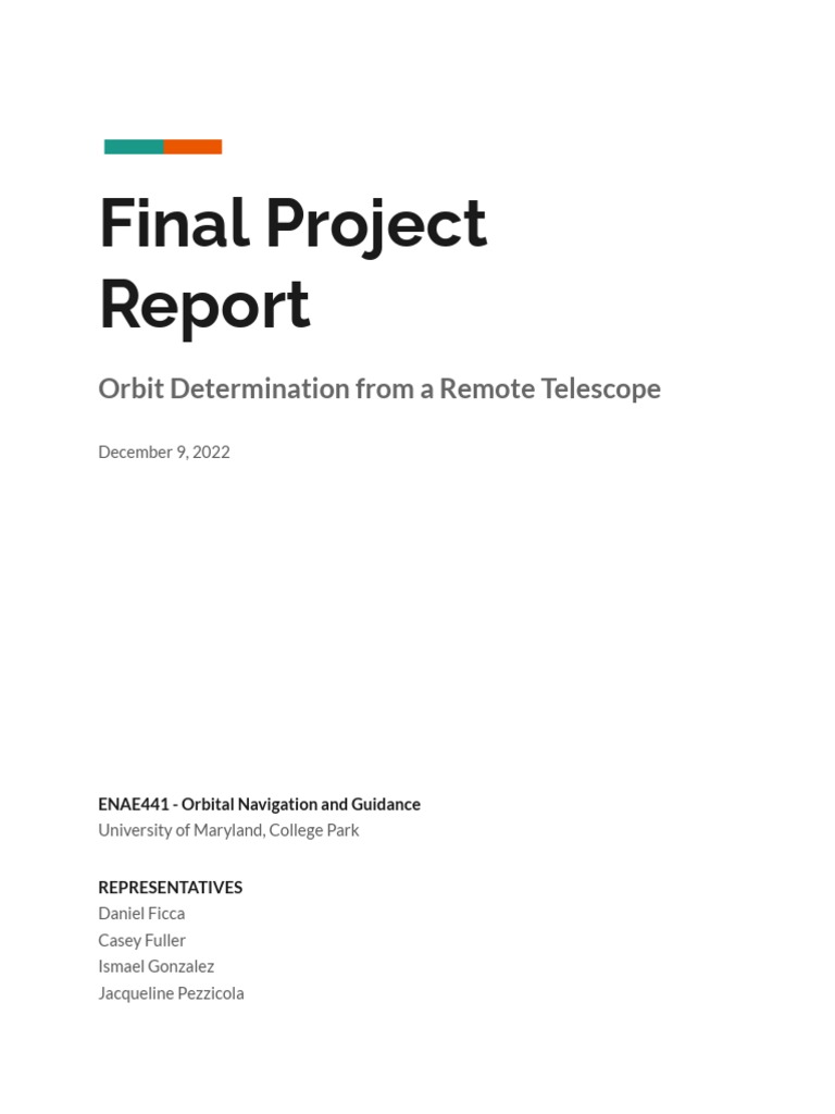 Enae441 - Final Project Report | PDF | Force | Root Mean Square