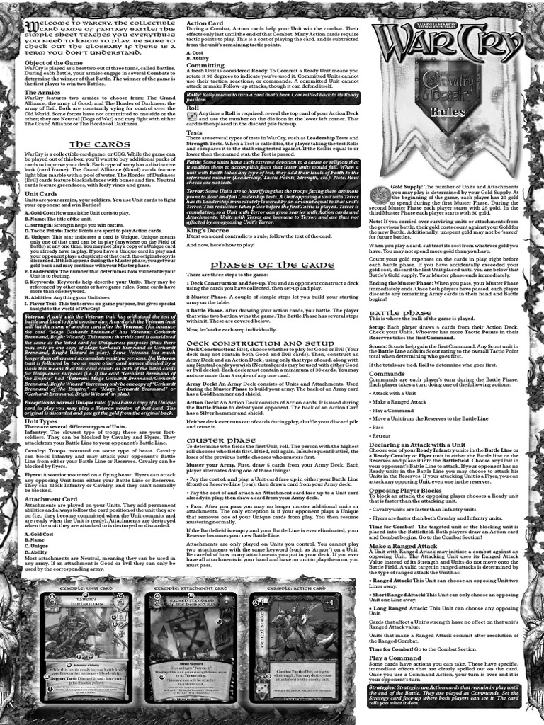 Warcry Rules | Download Free PDF | Cavalry | Infantry