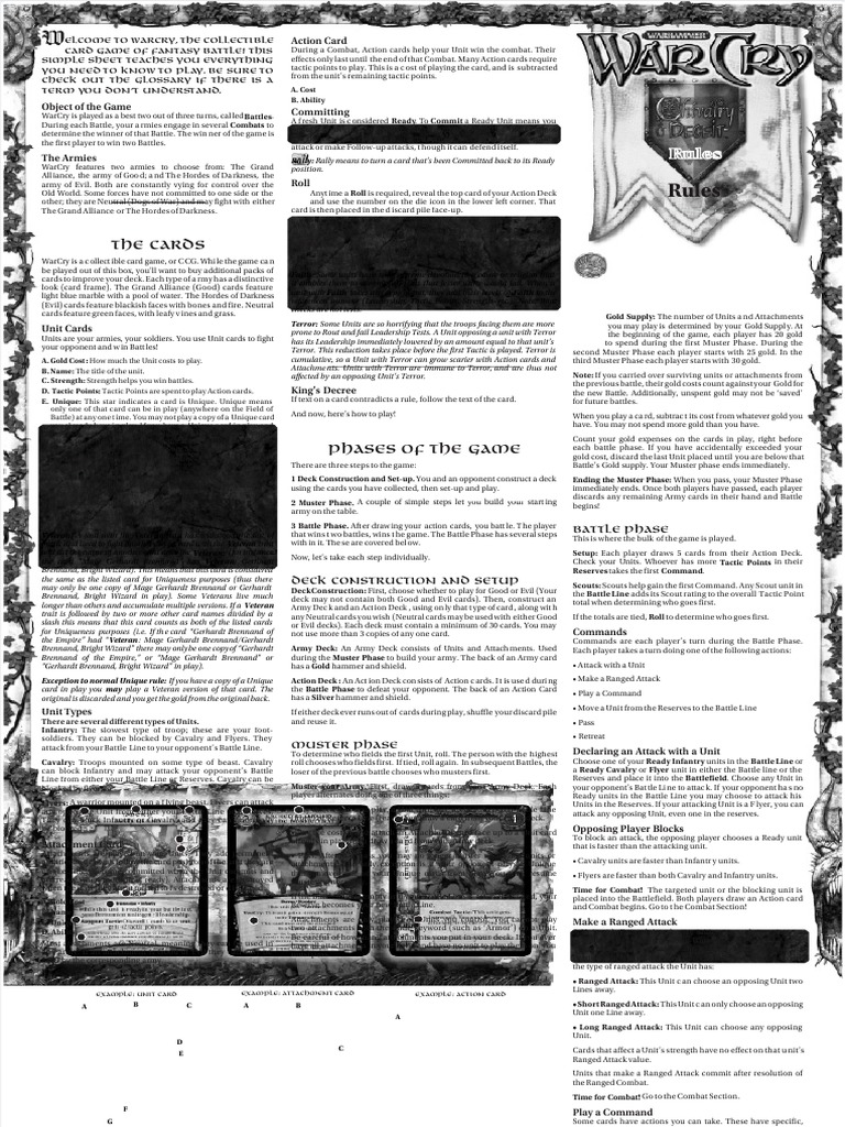 Warcry CCG Chivarly Deceit Rules | PDF | Cavalry | Infantry