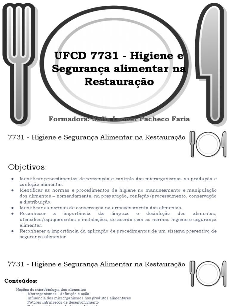 UFCD 7731 - Higiene e Segurança Alimentar Na Restauração | PDF ...