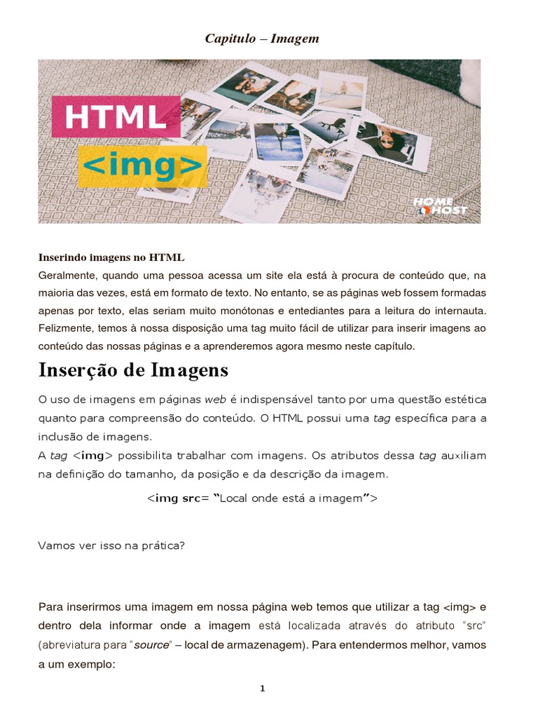 Inserindo Imagem de várias formas - HTML | PDF | Imagem | Html