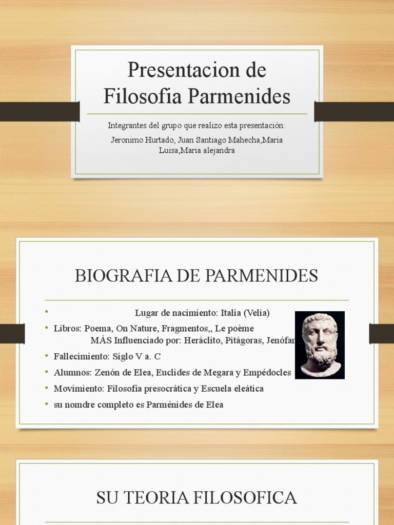 Filosofía de Parménides: Teoría y Vida | PDF