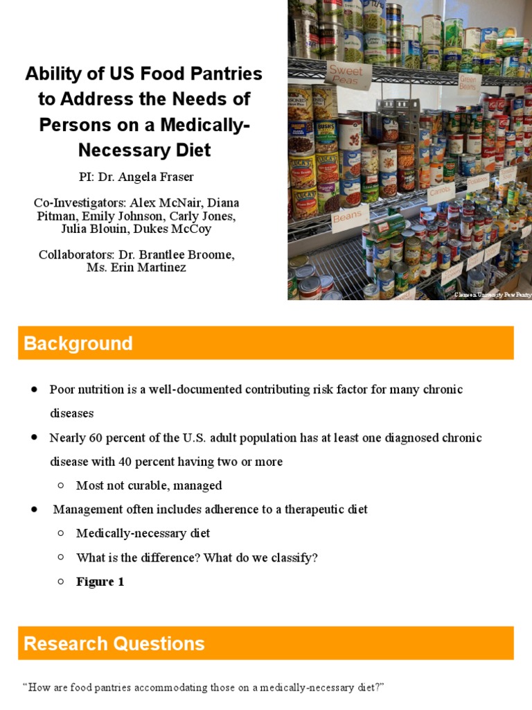 Ability of Us Food Pantries To Address The Needs of Persons On A ...