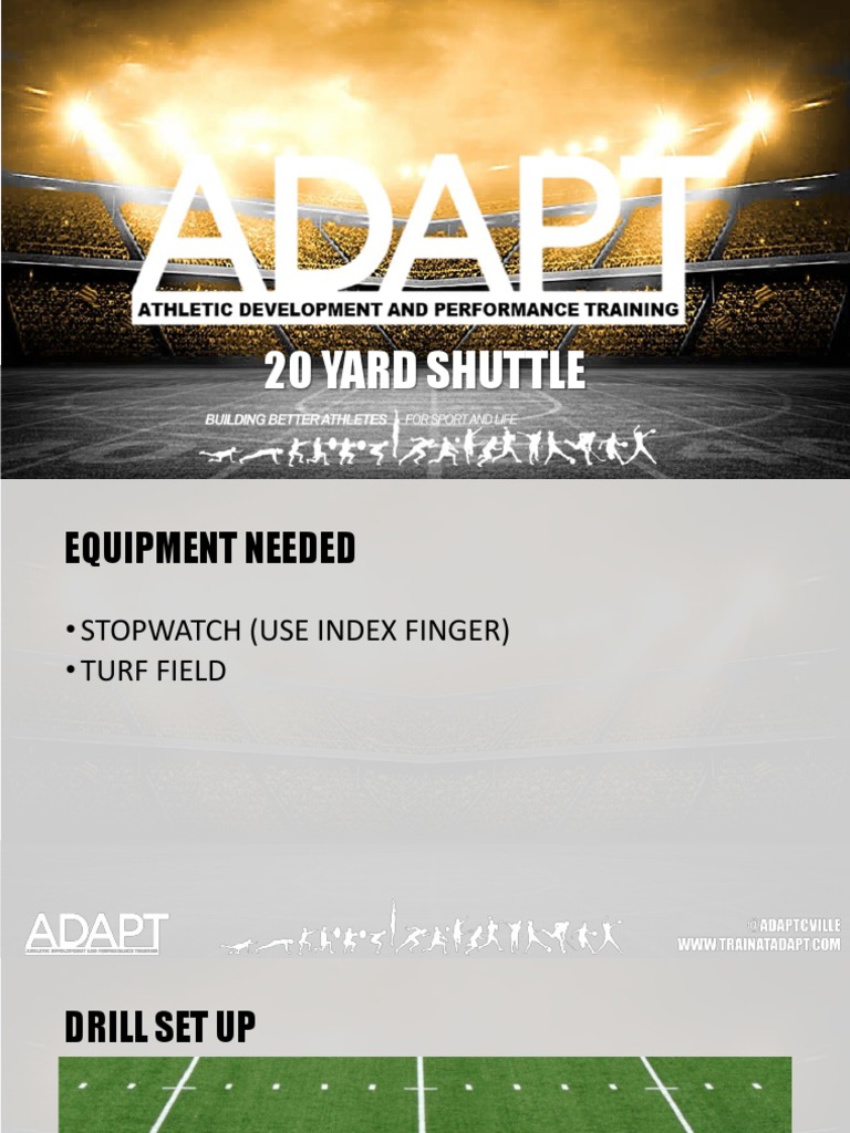 20 Yard Shuttle: Drill Setup, Technique, and Filming Instructions | PDF