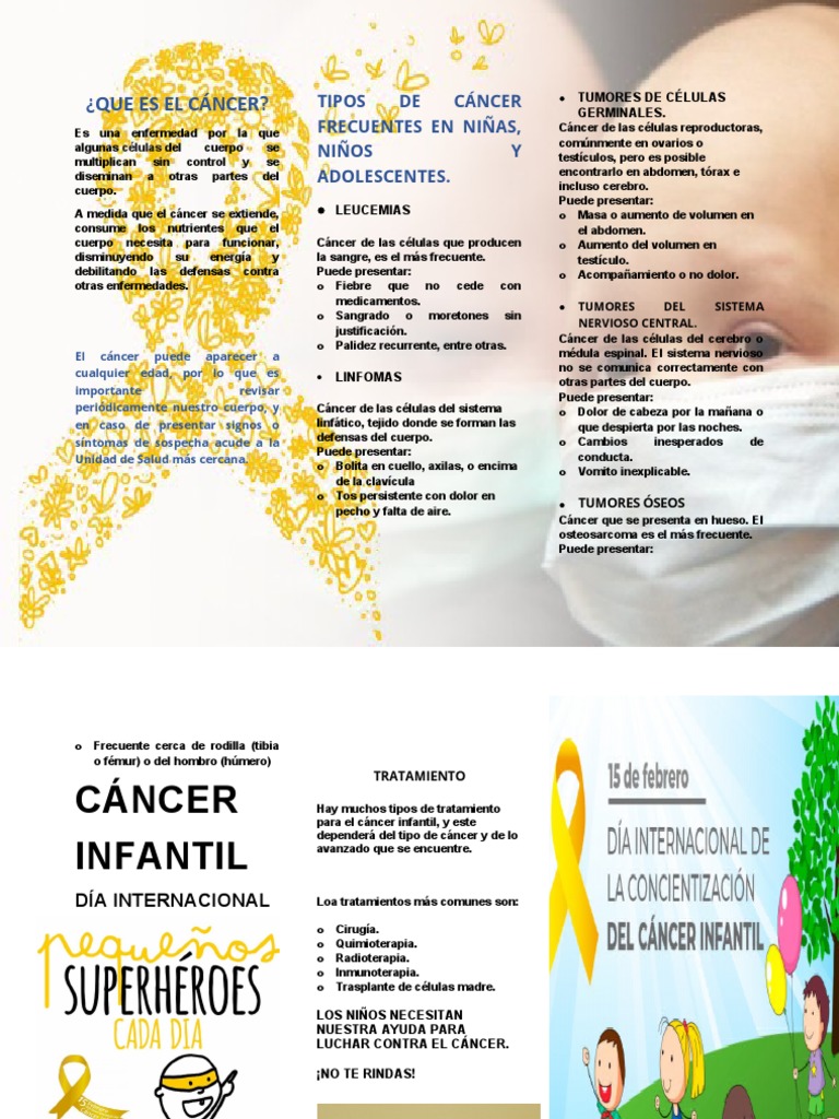 Triptico Del Dia Mundial Del Cancer Infantil | PDF | Cáncer | Leucemia
