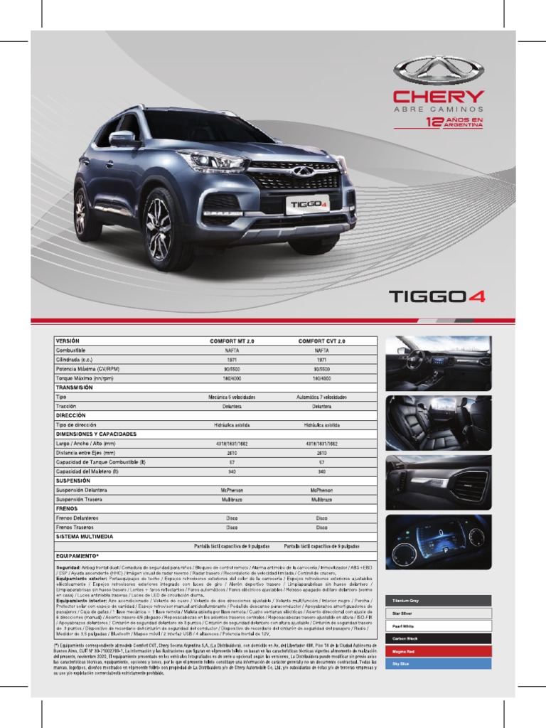 Ficha Tecnica Chery Tiggo 4 | PDF