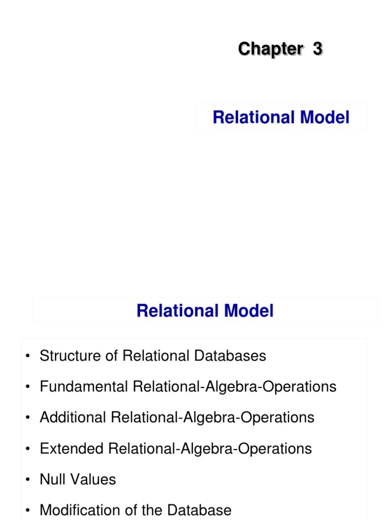 DBMS TM Relational Model Chapter3 (II) | PDF | Relational Model | Data ... DBMS TM Relational Model Chapter3 (II) | PDF | Relational Model | Data ...