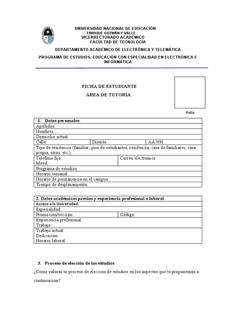 Ficha de Estudiantes-2023-I | PDF