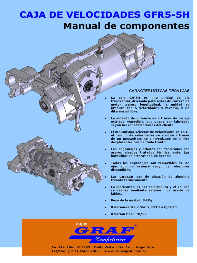 caja de cambio - GRF5 - 5H | PDF | Lubricante | Engranaje