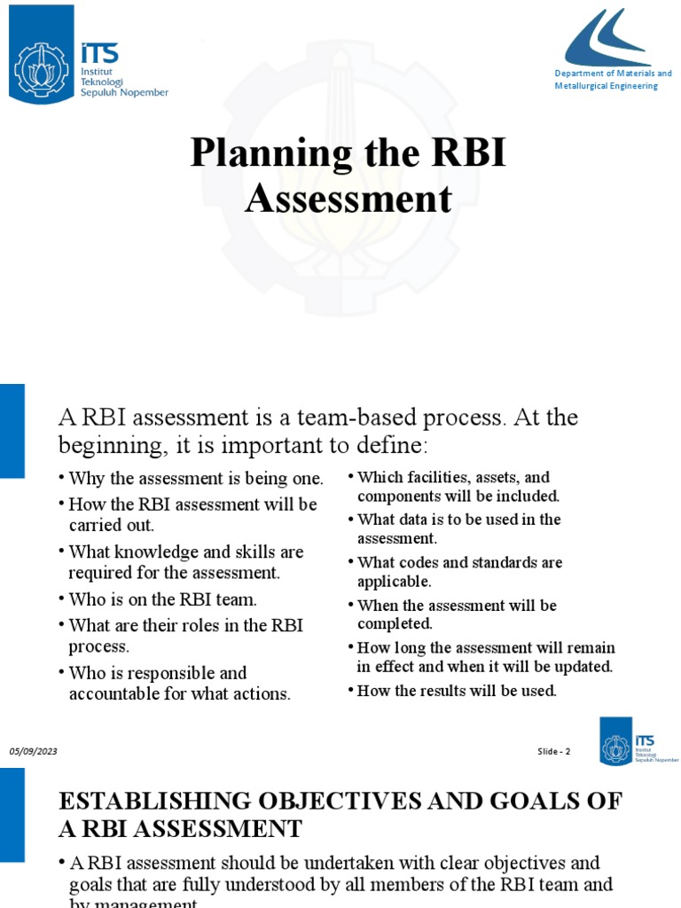 Planning a Risk-Based Inspection Assessment: Establishing Objectives ...