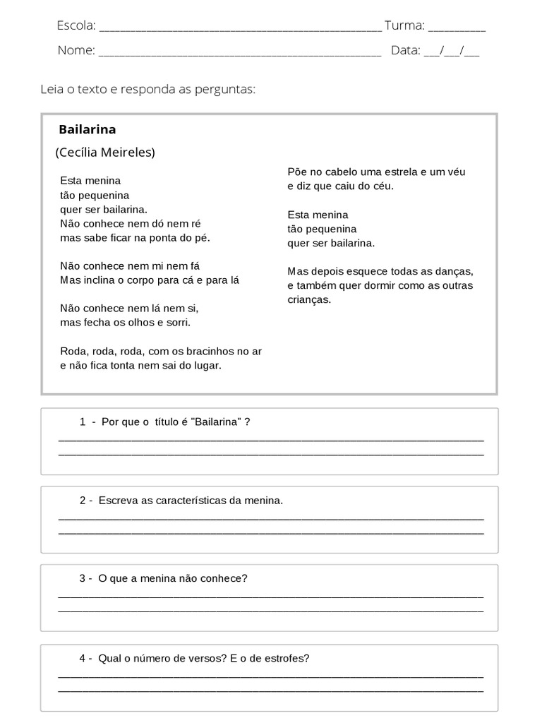 Atividade de Interpretacao de Texto 5 Ano 16 | PDF