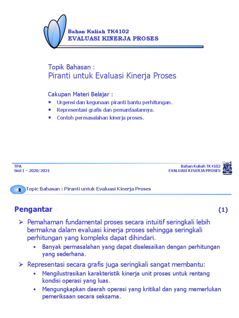 Rancang Pabrik Tools For Evaluating Process Performance | PDF ...