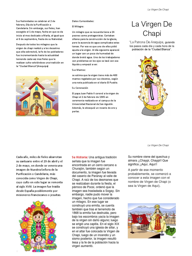 Historia de la Virgen de Chapi | PDF | María, madre de Jesús