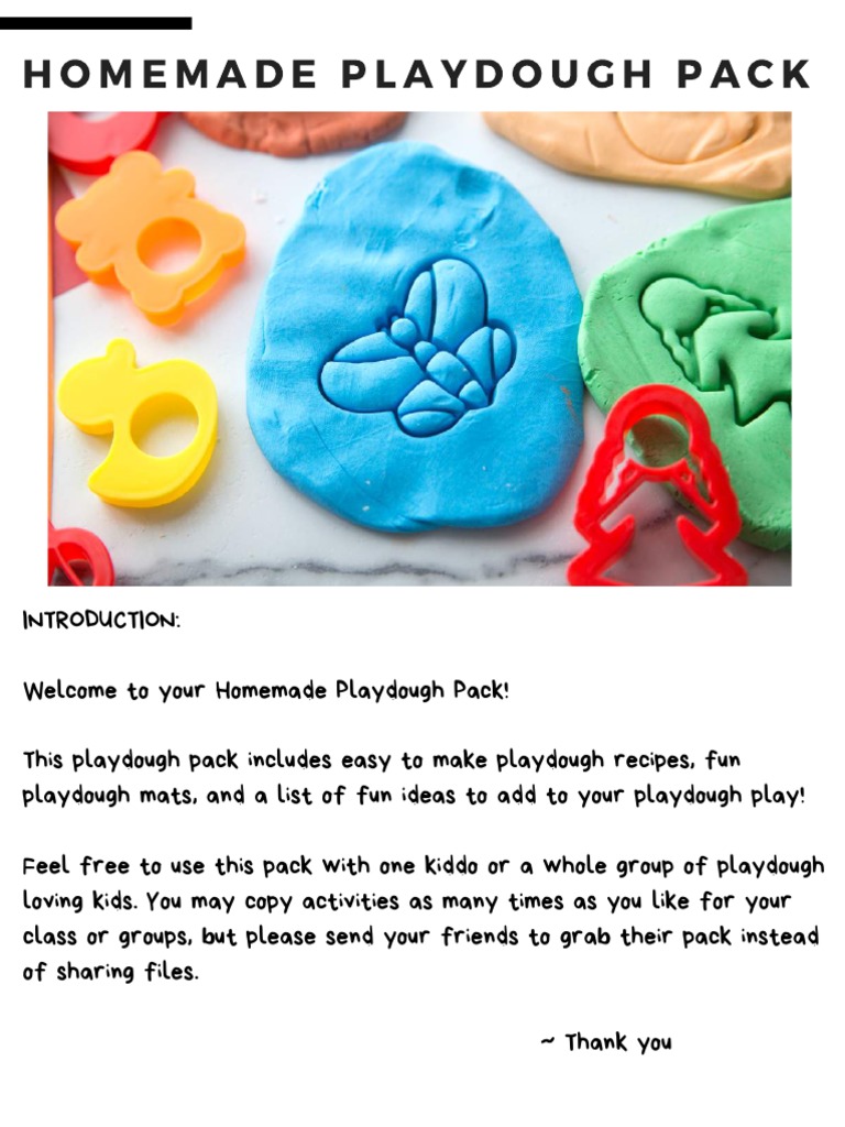 Homemade Playdough Pack: Easy Playdough Recipes, Fun Mats and Ideas for ...