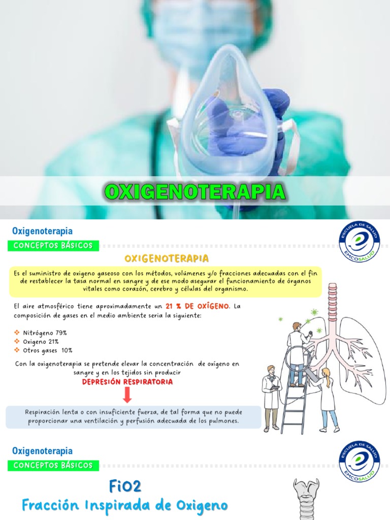 Oxigenoterapia | PDF | Oxígeno | Hipoxia (médica)