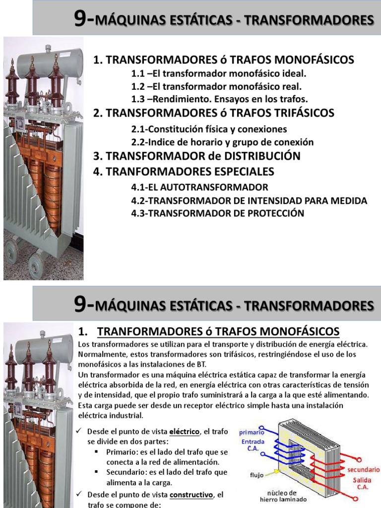 Máquinas Estáticas-Transformadores | PDF | Transformador | Inductor