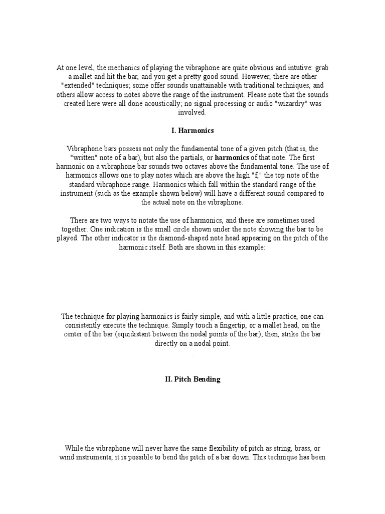 Tecnicas Extendidas Vibrafono | PDF | Harmonic | String Instruments
