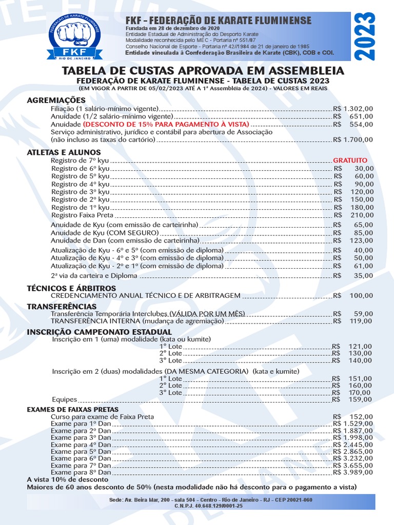 tabela-de-custas-2023 | PDF