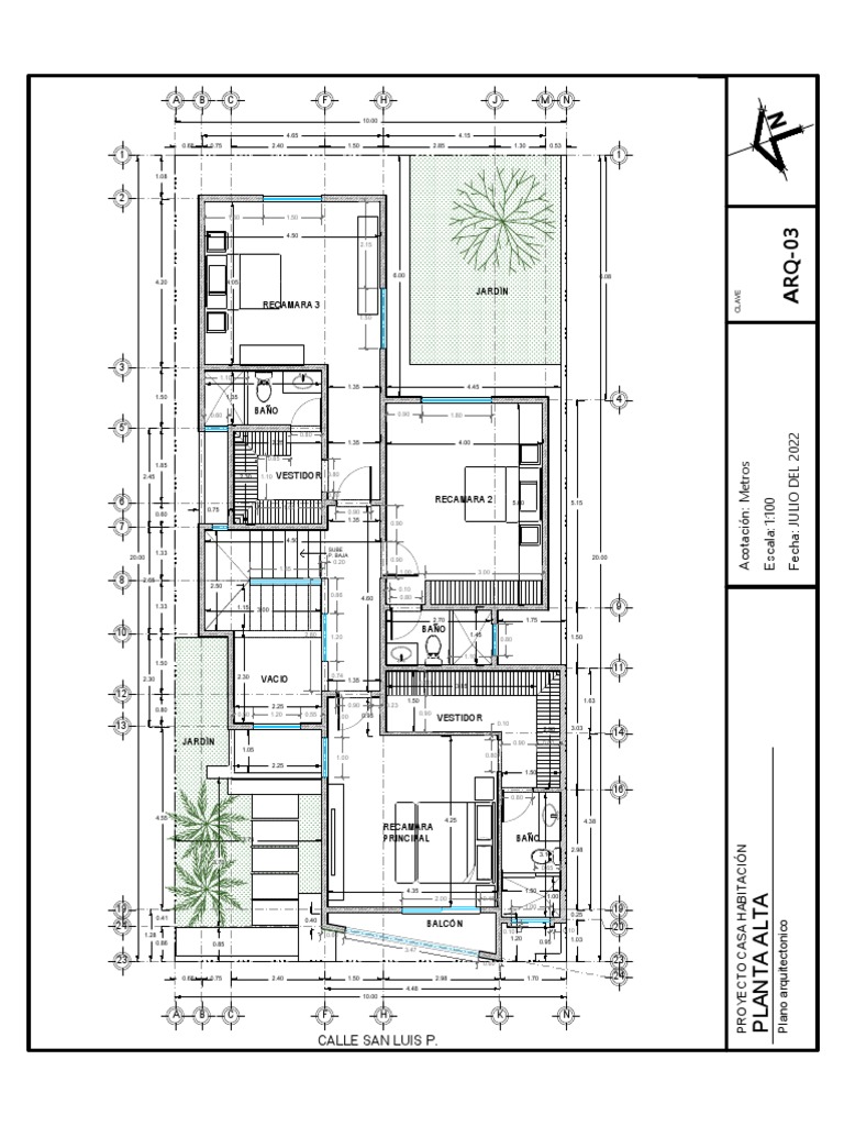Arq-03 Planta Alta Arquitectonica | PDF