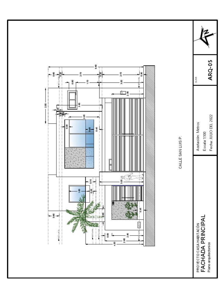 Plano de Fachada Principal 1:100 | PDF