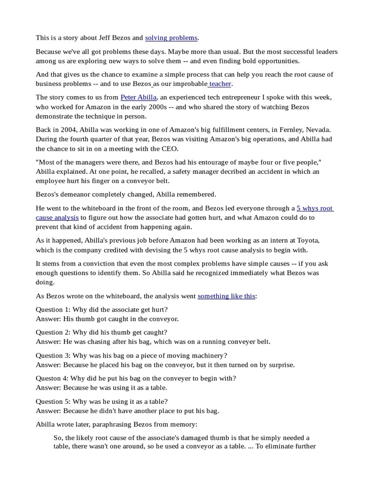Jeff Bezos 5 Questions | PDF | Psychology | Cognitive Psychology