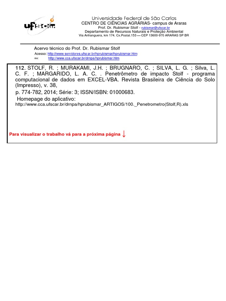 PenetrometrodeImpactoStolf ProgramaComputacionalDeDadosExcel VBA | PDF ... PenetrometrodeImpactoStolf ProgramaComputacionalDeDadosExcel VBA | PDF ...