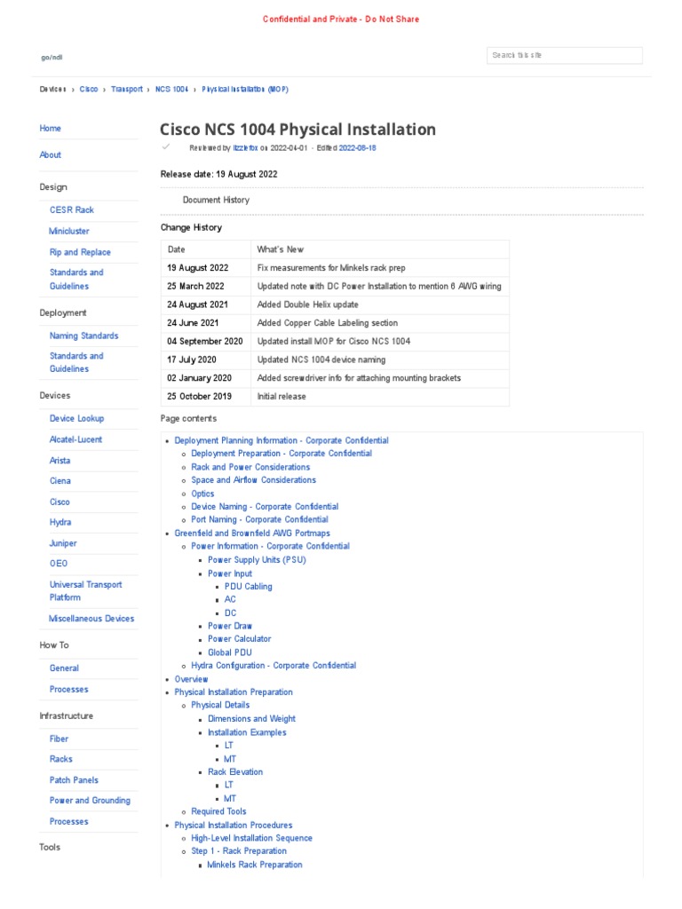 Cisco Ncs 1004 Physical Installa PDF | PDF | Manufactured Goods | Equipment