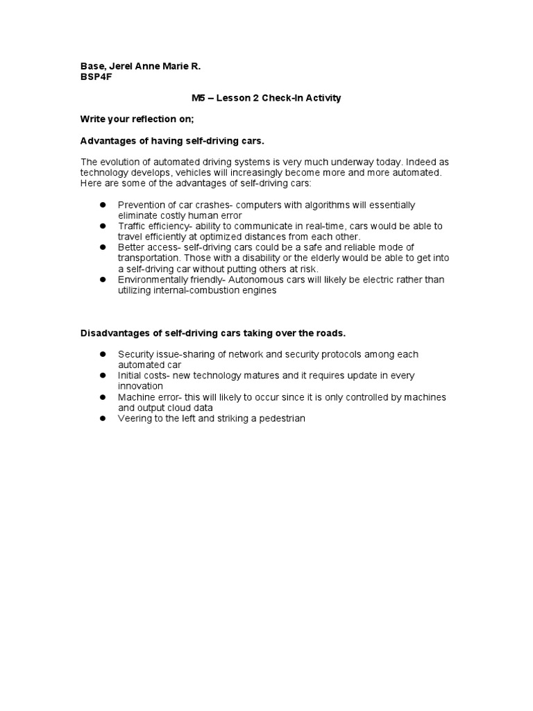 M5 - Lesson 2 Check-In Activity - Base | PDF