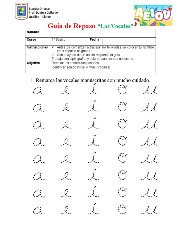 Repaso de Vocales. | PDF
